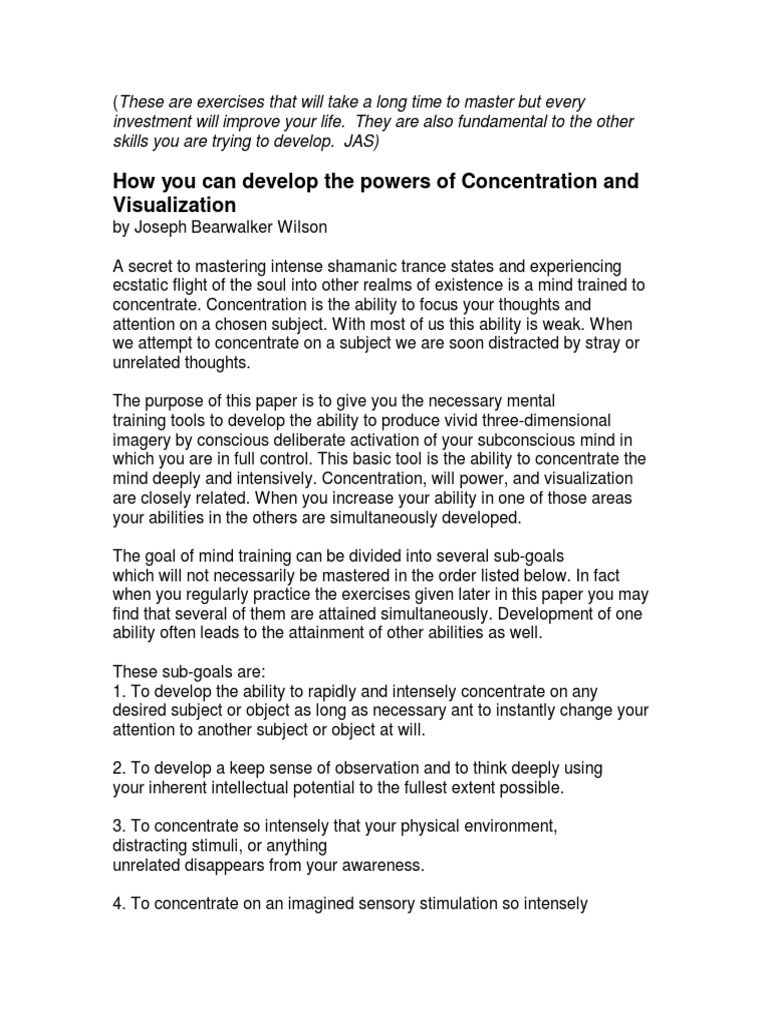 Concentration Visulaization | PDF | Attention | Thought