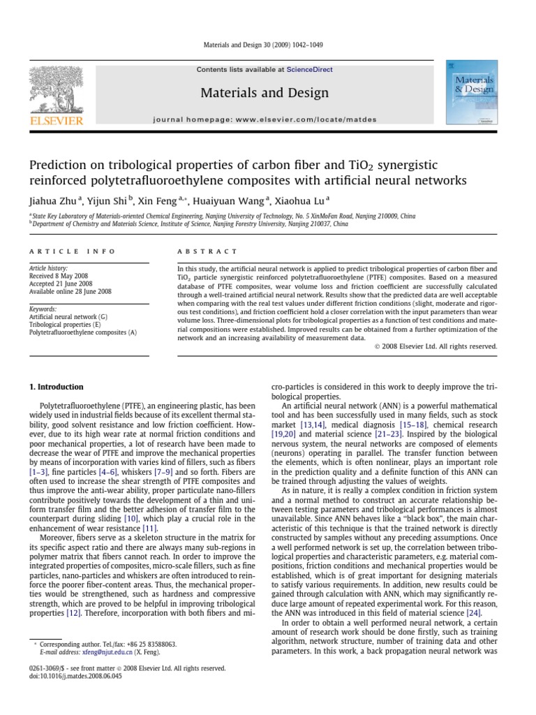 Materials ND Design | PDF | Wear | Artificial Neural Network