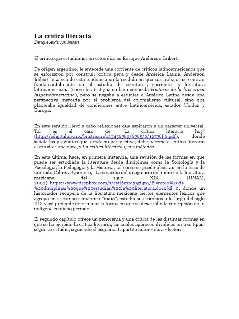 Métodos de La Crítica Literaria - Imbert | PDF | Crítica literaria ...