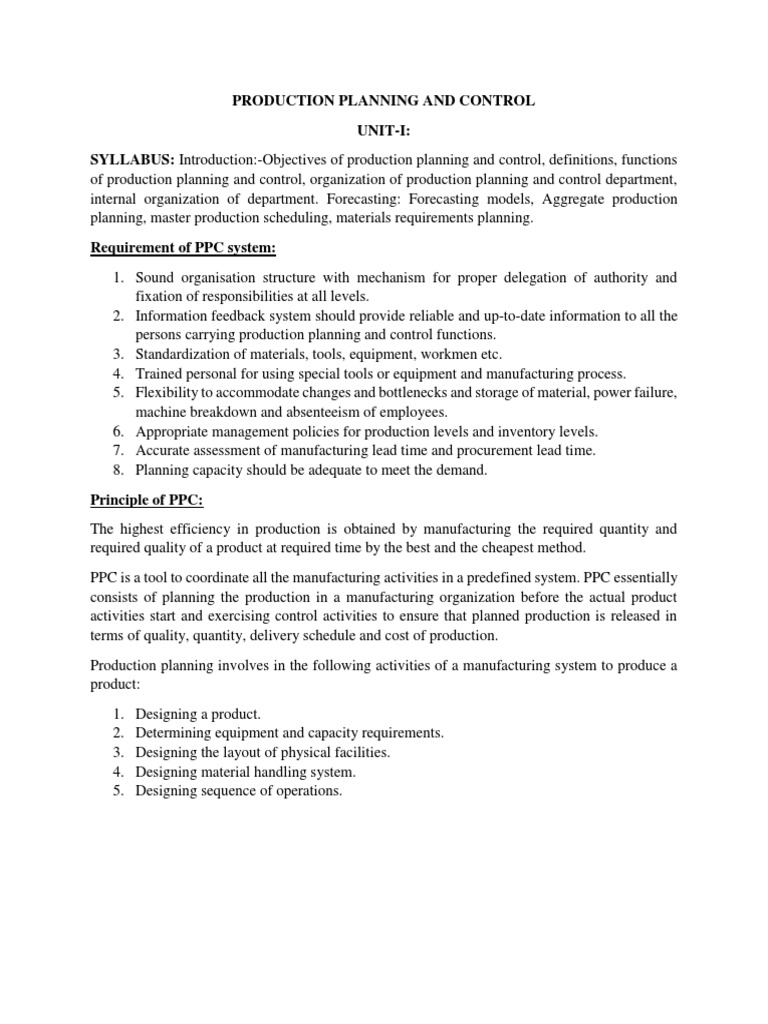 PPC Material | PDF | Inventory | Forecasting