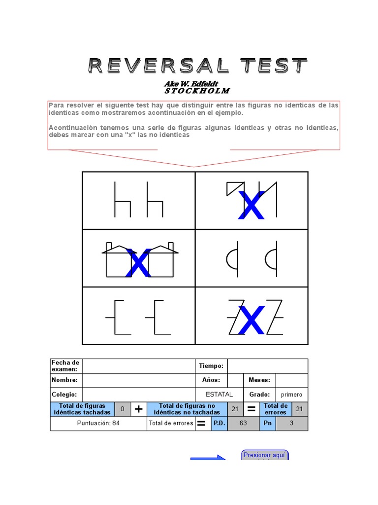 Reversal Test. | PDF