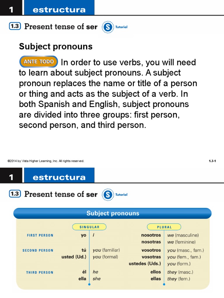 Present Tense of Ser | Scientific Classification | Language Mechanics