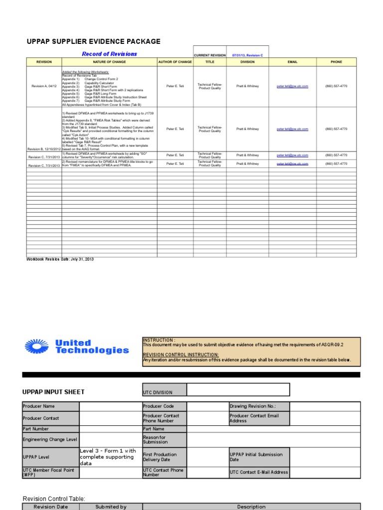 Ppap Workbook | PDF | Engineering Tolerance | Production And Manufacturing