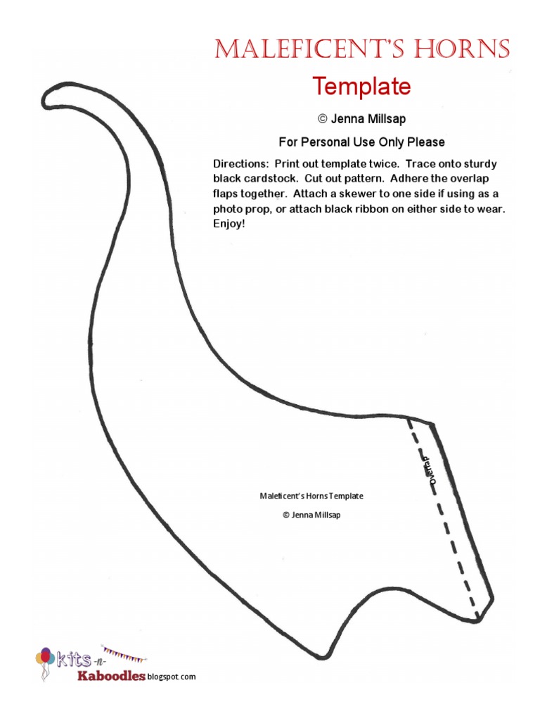 Maleficent's Horns Template PDF | PDF