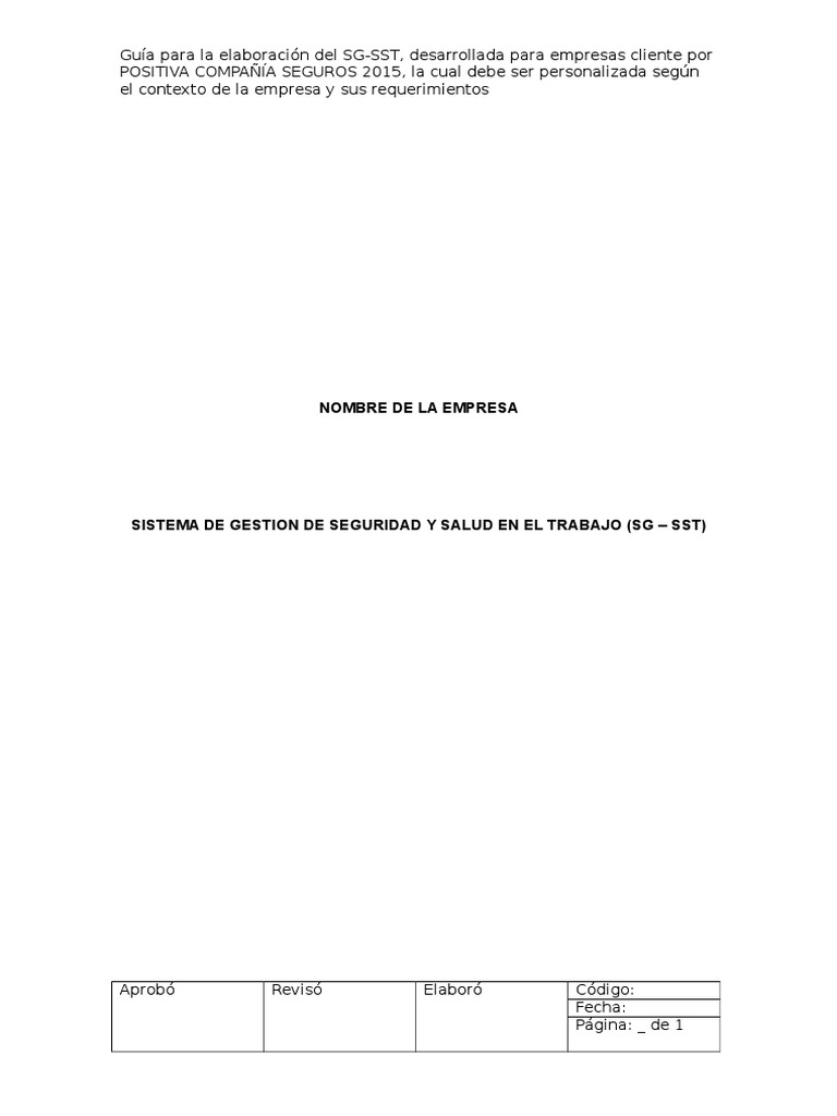 Guia Documental SG-SST | PDF