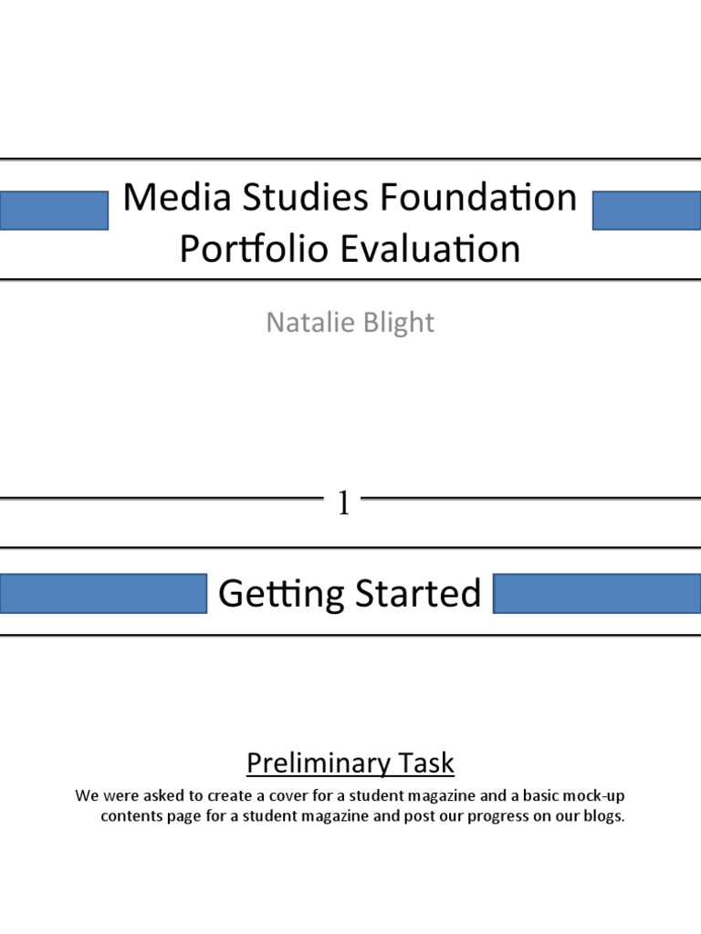 Media Studies Foundation Portfolio Evaluation | PDF | Mass Media ...