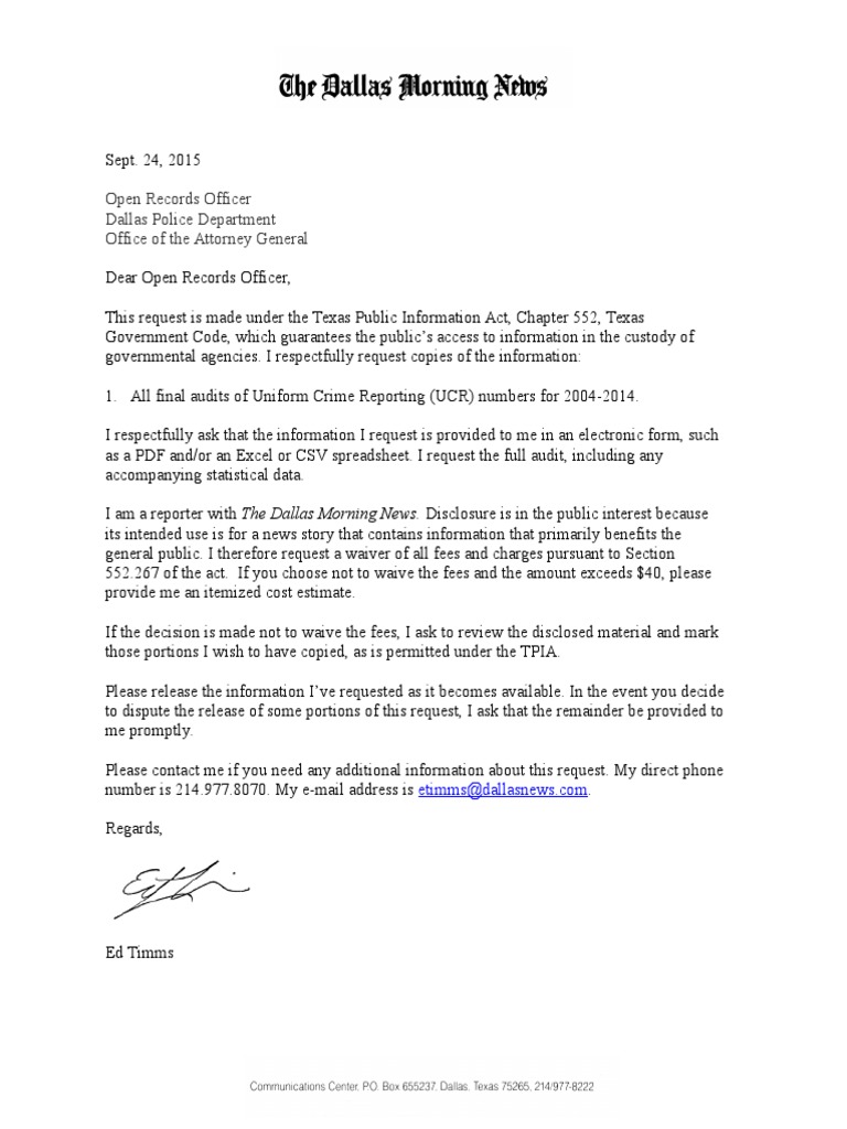 2-Sample TPIA Letter | PDF