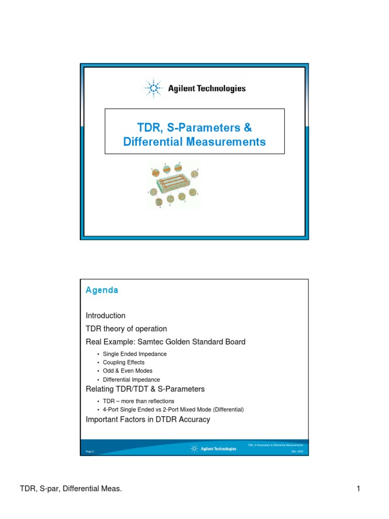 TDR S-Parameters and Differential Meas CAS2010 | PDF | Electrical Impedance | Electromagnetic ...