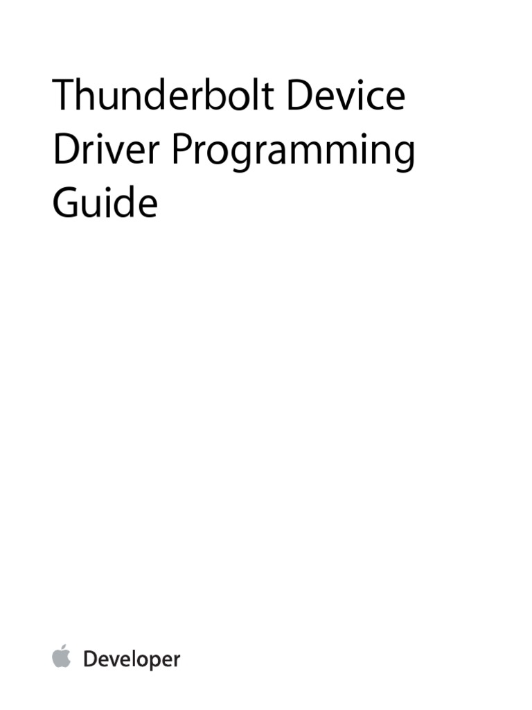 ThunderboltDevice Driver Programming Guide by Apple | PDF | Device ...