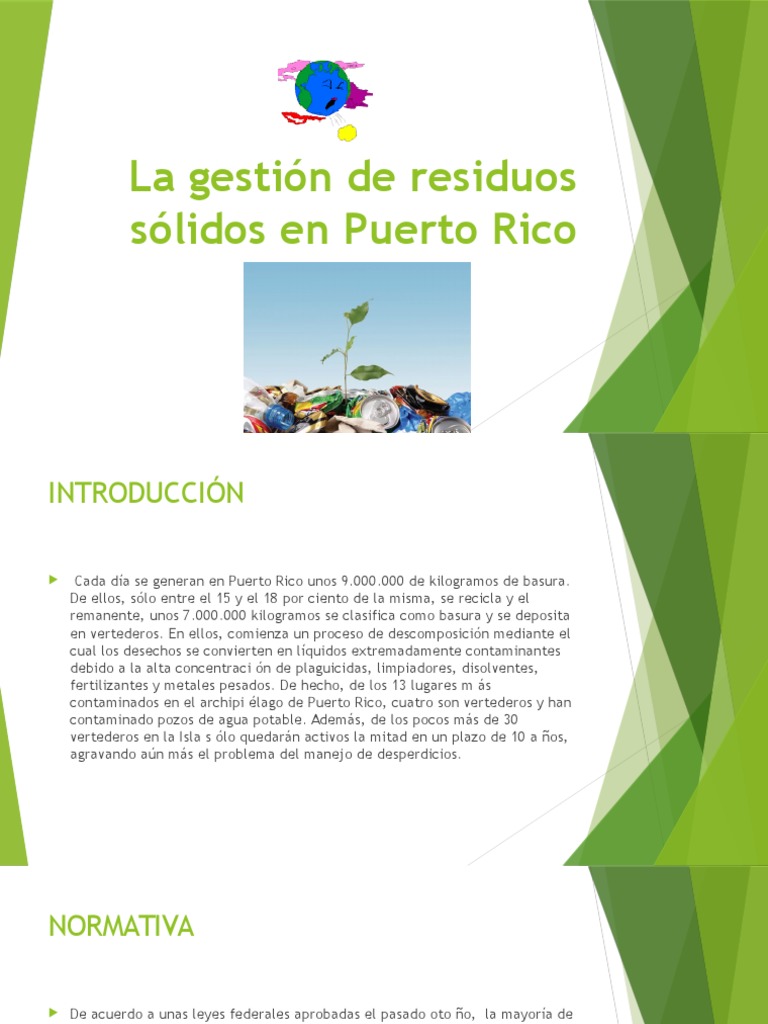 La Gestión de Residuos Sólidos en Puerto Rico | PDF | Reciclaje | Residuos