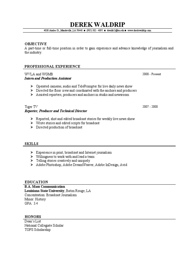 Derek Waldrip Resume | PDF | Career & Growth | Social Science