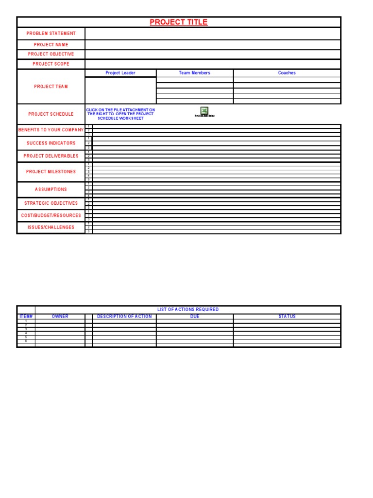 Simple Project Management Excel Template | PDF