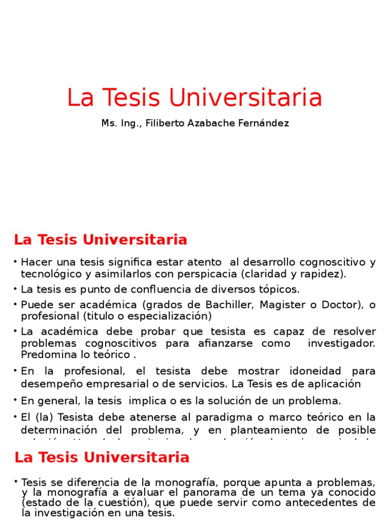 01-La Tesis Universitaria | PDF | Teoría | Conocimiento