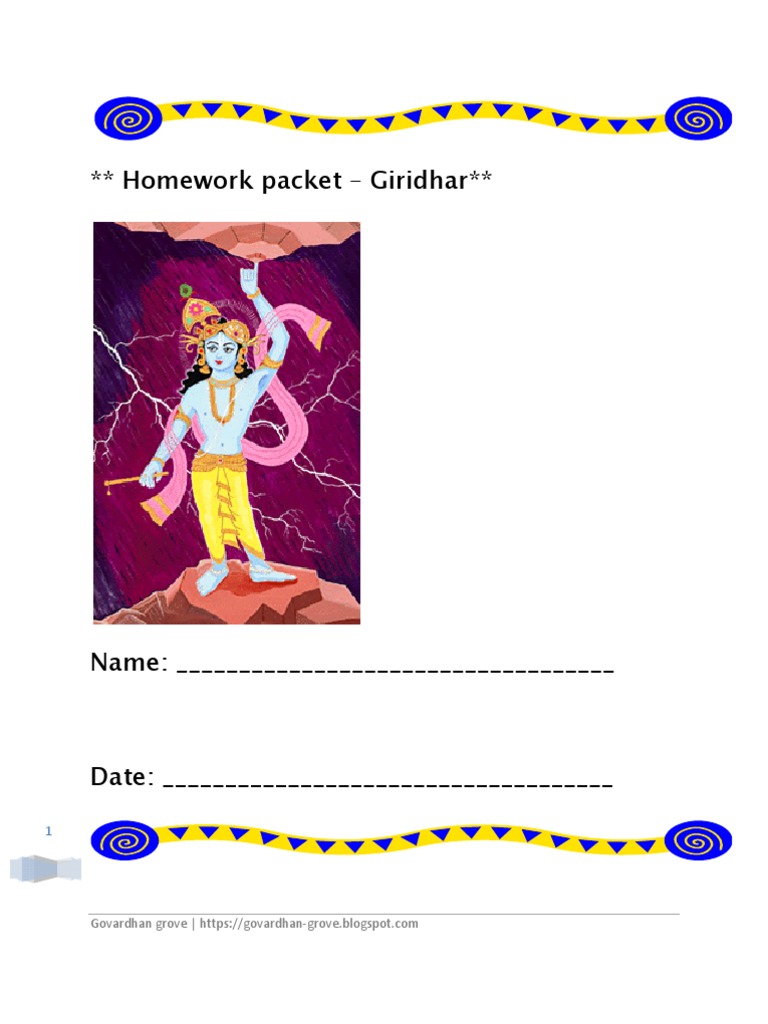 Home Work Packet - 8 | PDF | Krishna | Hinduism