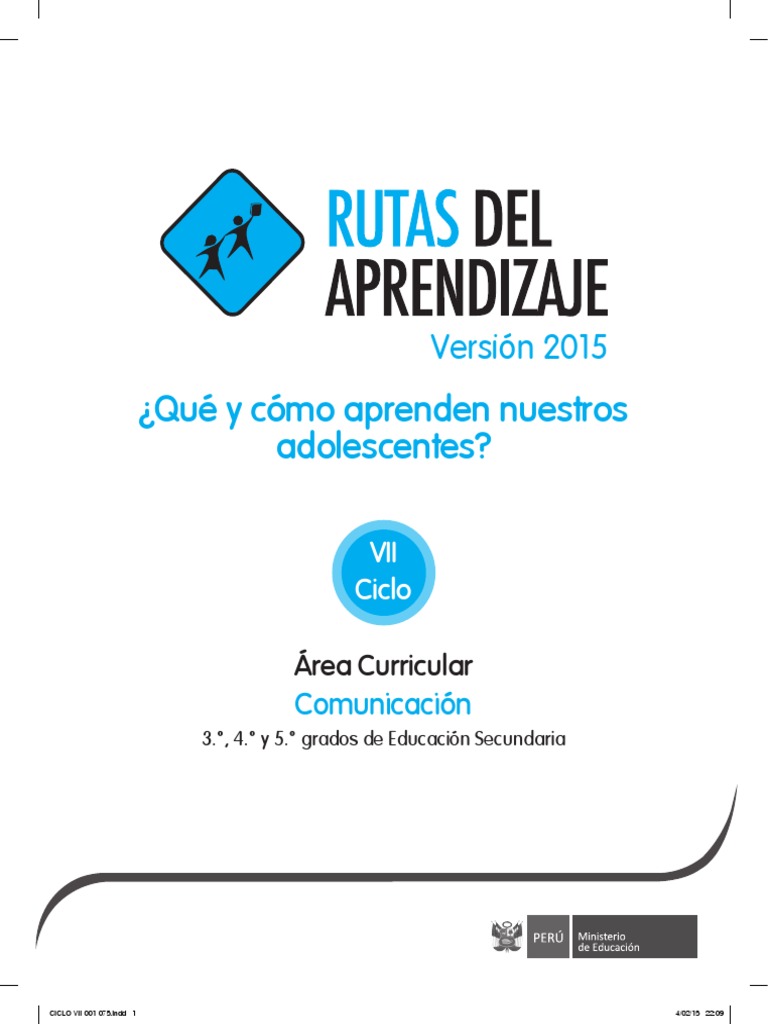 Ciclo Vii Rutas De Aprendizaje Pdf Pdf Lengua Española Aprendizaje