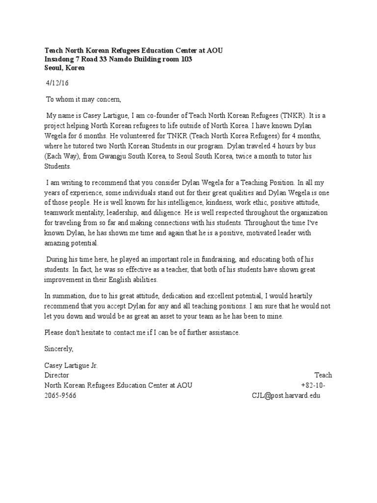 TNKR Letter of Rec Final | PDF