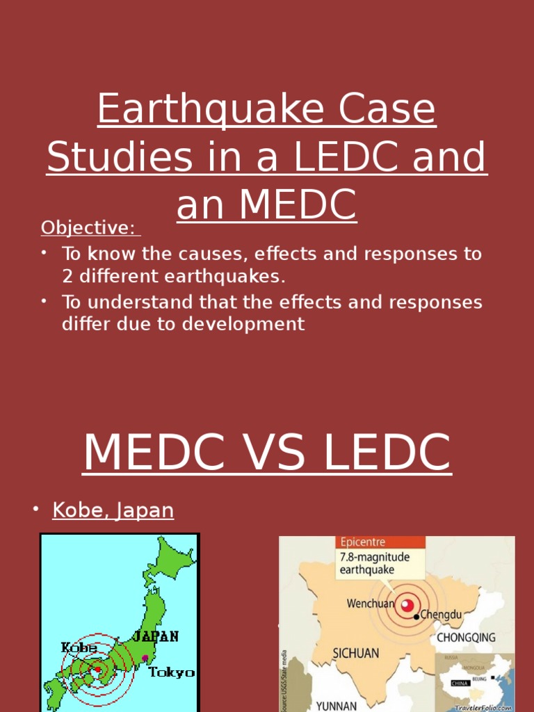 Earthquake Case Studies in A Ledc Medc | PDF | Earthquakes ...