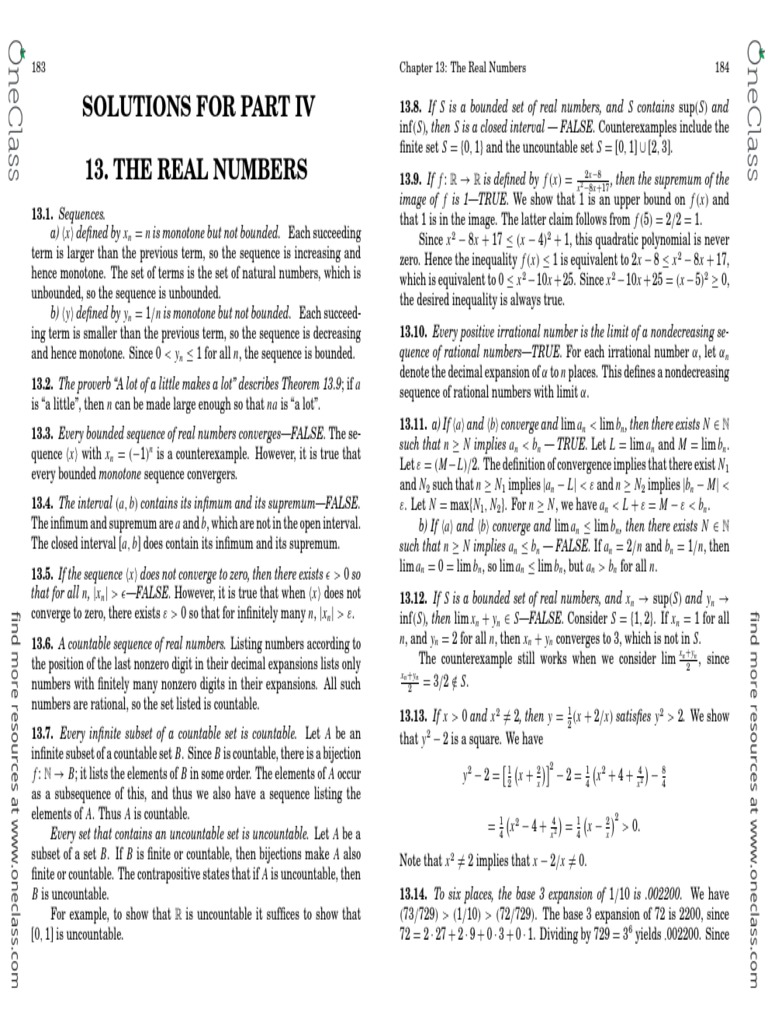 Mathematical Thinking Solution III | PDF