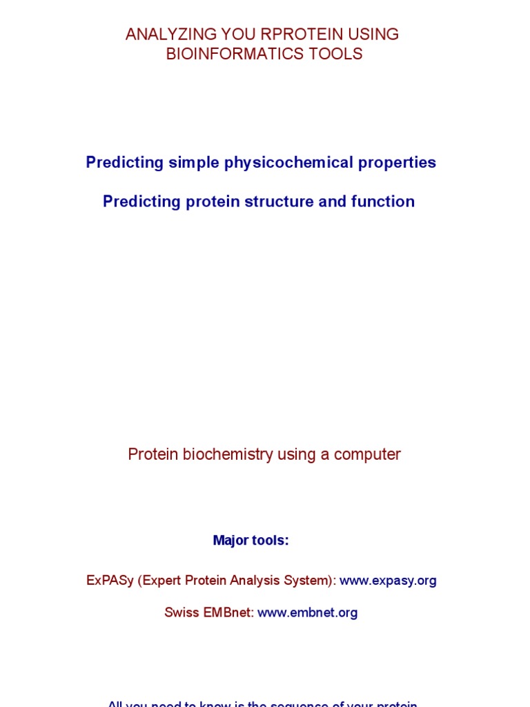 Bioinformatics Tools for Protein Analysis | PDF | Protein Domain ...