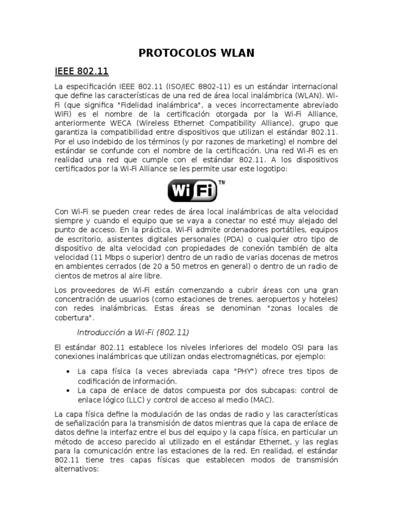 Protocolos IEE 802 | PDF | Ieee 802.11 | Wifi