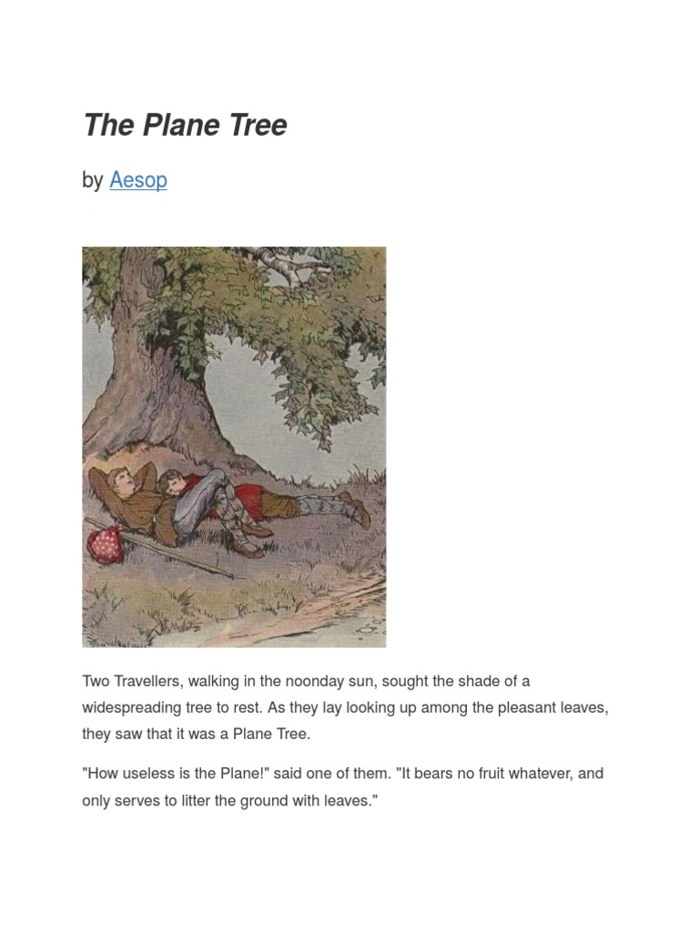The Plane Tree: Aesop's Fable on Gratitude | PDF