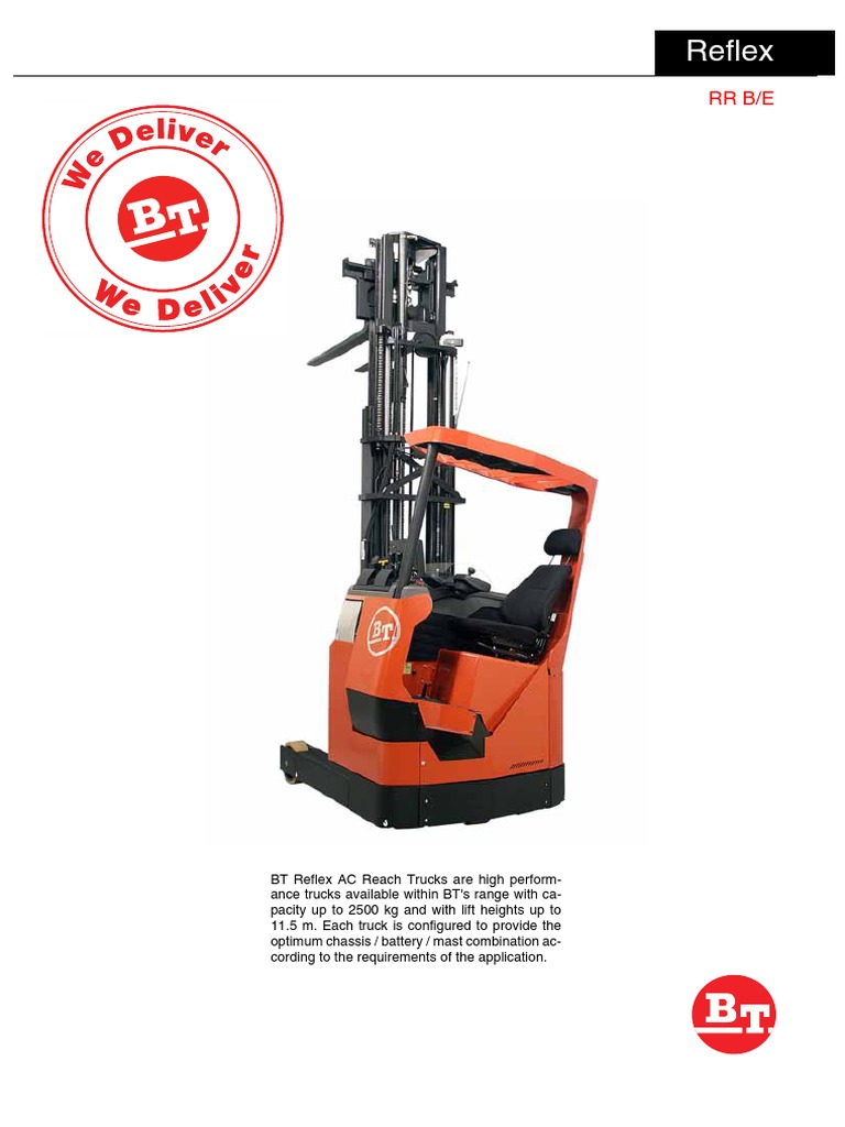 BT Reflex AC Reach Truck Overview | PDF | Truck | Steering