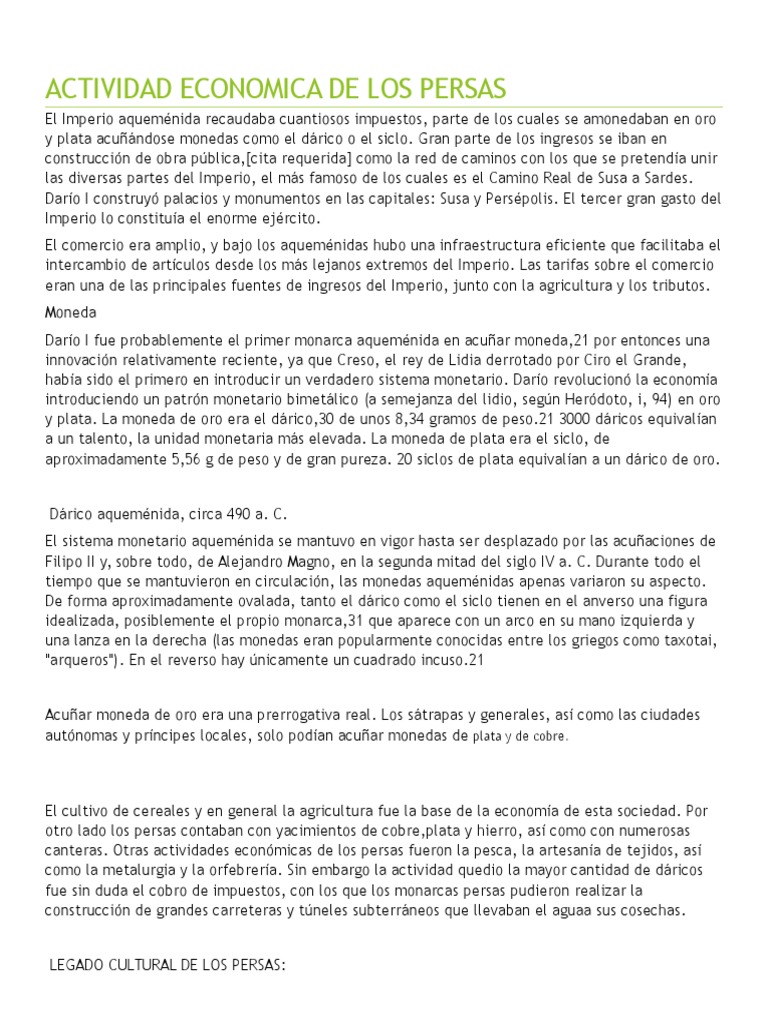 Economía del Imperio Persa | PDF | Imperio aqueménida