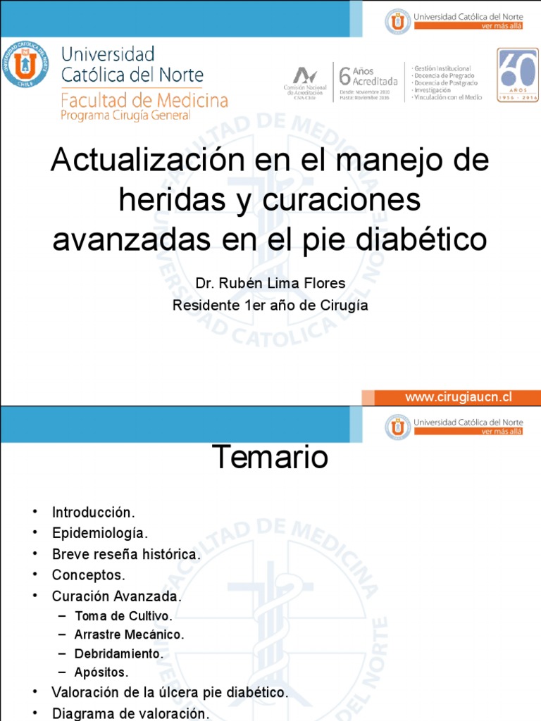 Actualizacion en Manejo de Heridas en Pie Diabetico | PDF | Herida | Especialidades Medicas