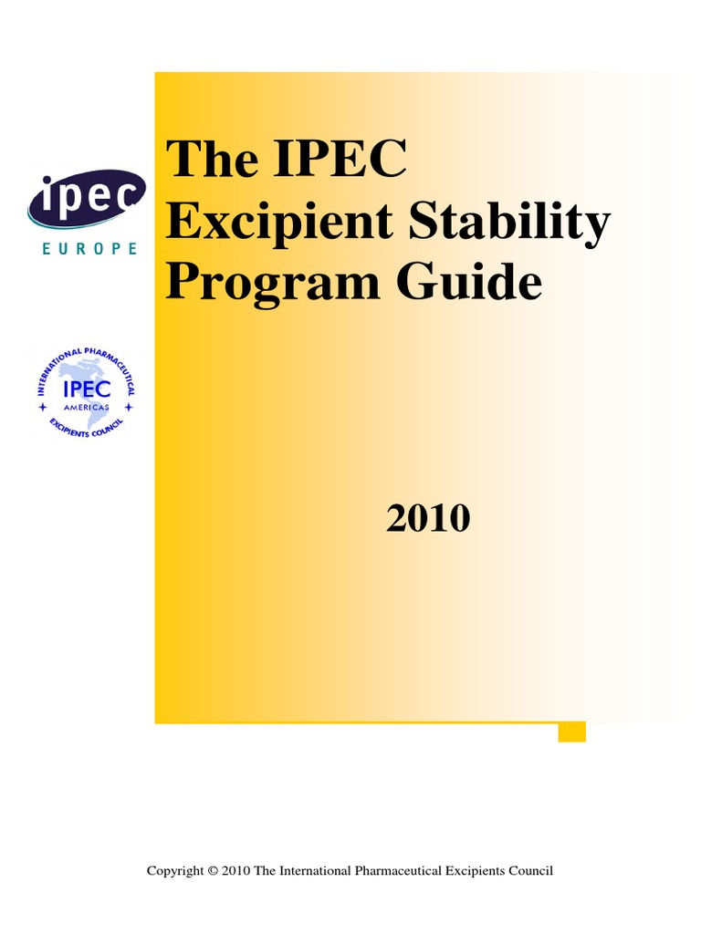 The Ipec Excipient Stability Program Guide | PDF | Specification (Technical Standard) | Industries