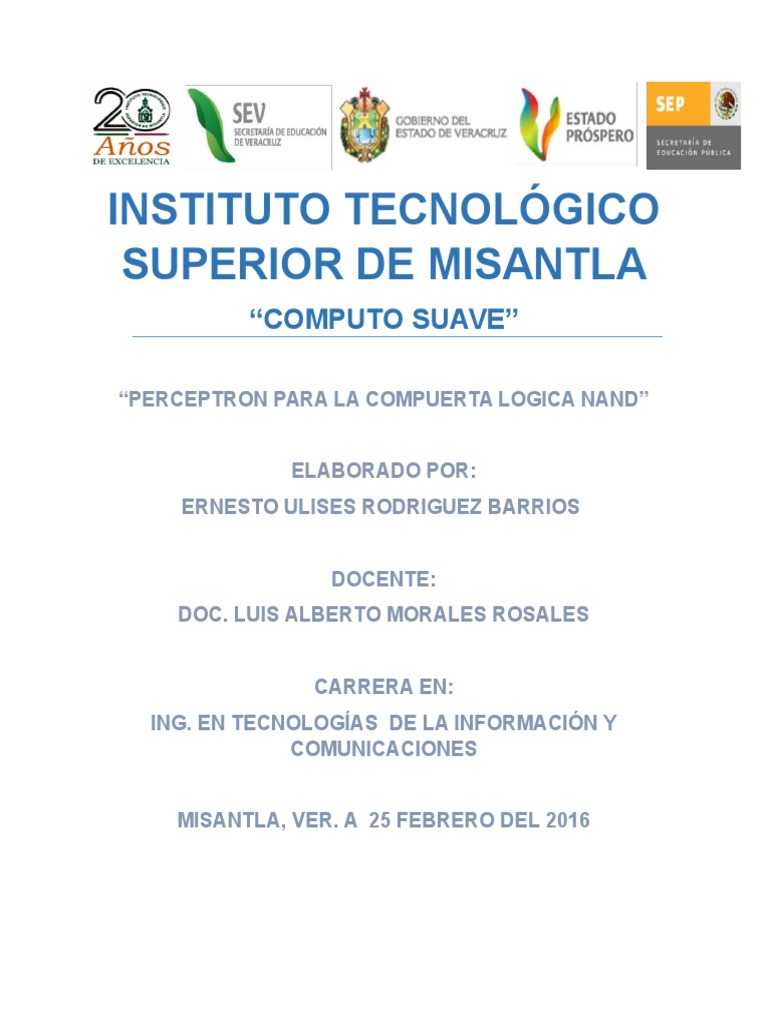Perceptron NAND en MATLAB | PDF | Puerta lógica | Red neuronal artificial