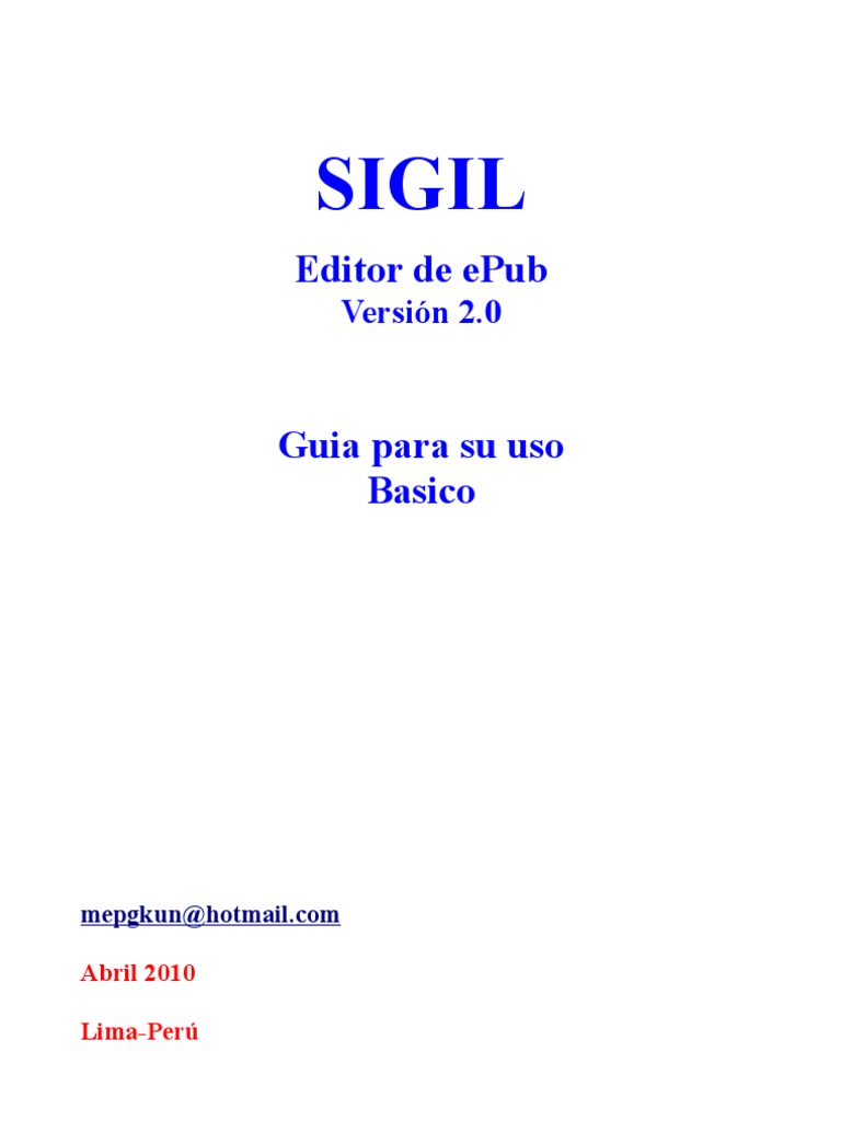 Guía Básica para Usar Sigil 2.0 | PDF | HTML | E Books