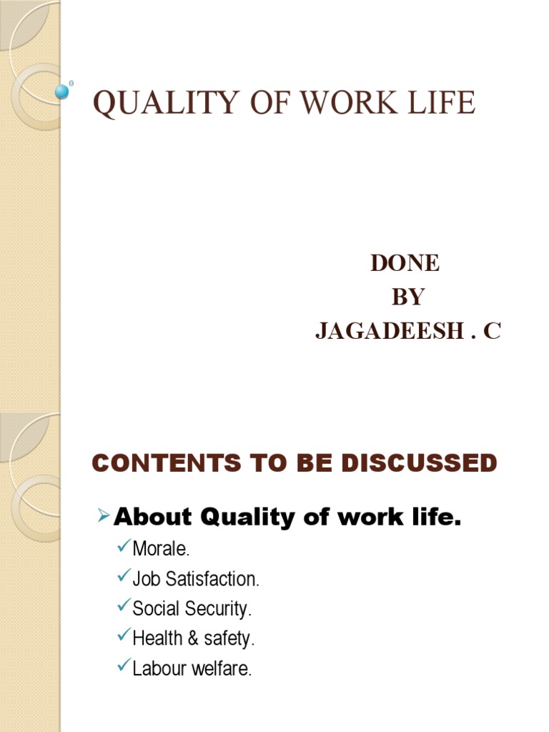 Quality of Work Life and Welfare Insights | PDF | Welfare | Employment
