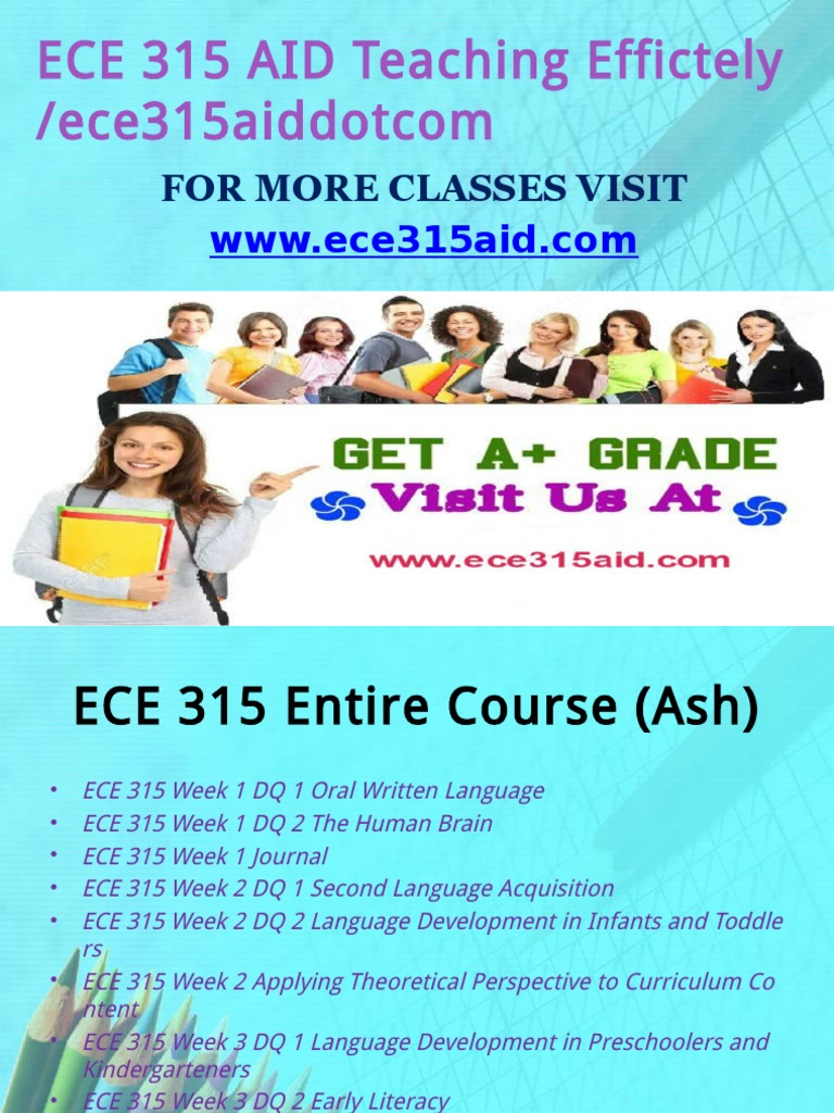 ECE 315 AID Teaching Effectively Ece315aiddotcom | PDF | Phonics ...