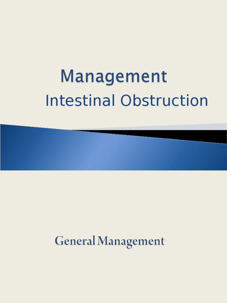Management of Intestinal Obstruction | PDF | Medicine | Digestive System