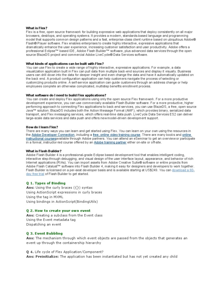 Flex FAQ | Download Free PDF | Apache Flex | Adobe Flash