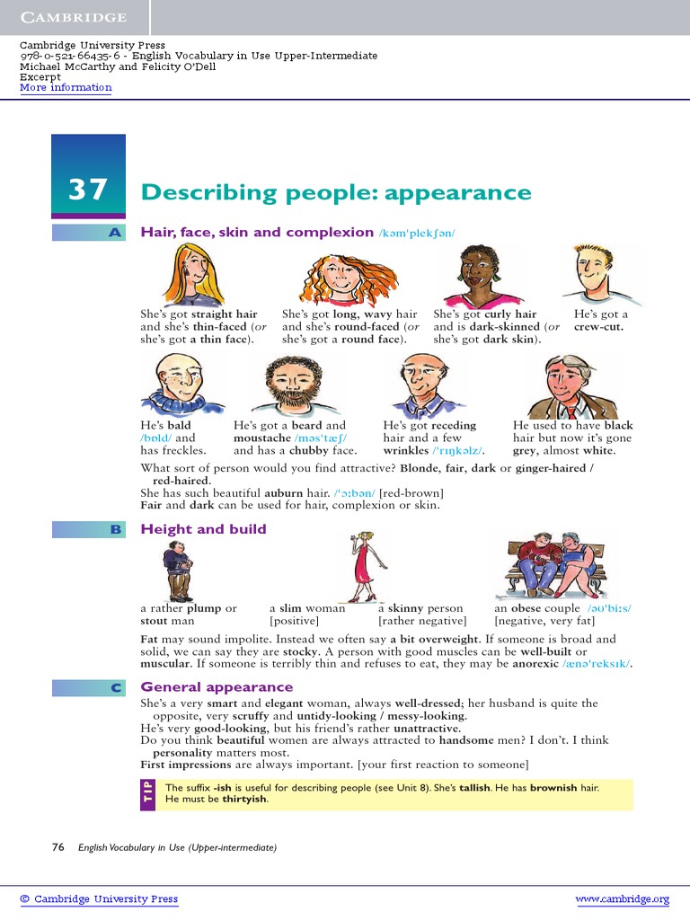 Cambridge - Describing People Appearance | PDF | Human Appearance