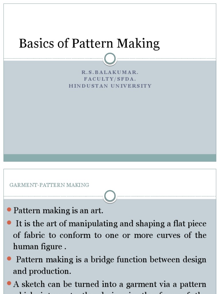 Pattern Making | PDF | Clothing | Computing And Information Technology