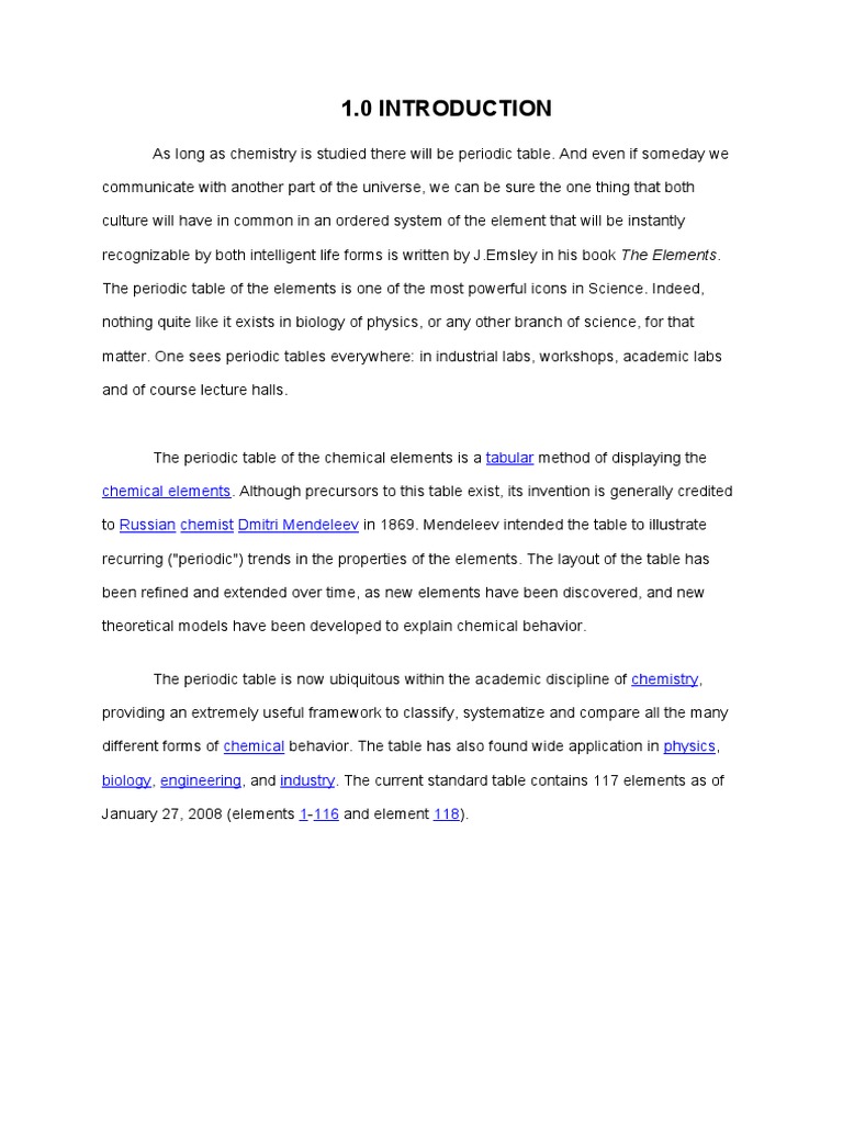 History Of Periodic Table Development Pdf Chemical Elements