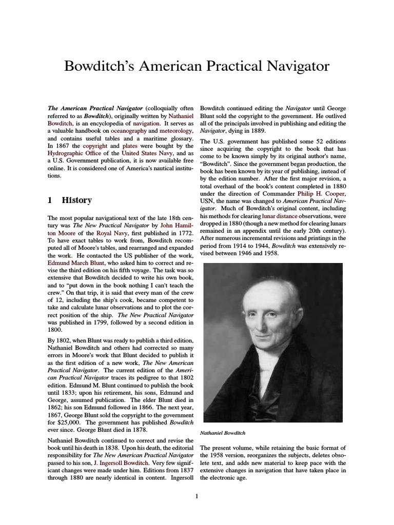 Bowditch's American Practical Navigator | PDF | Navigation | Geography