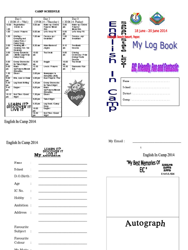 Log Book English in Camp | Download Free PDF | Leisure