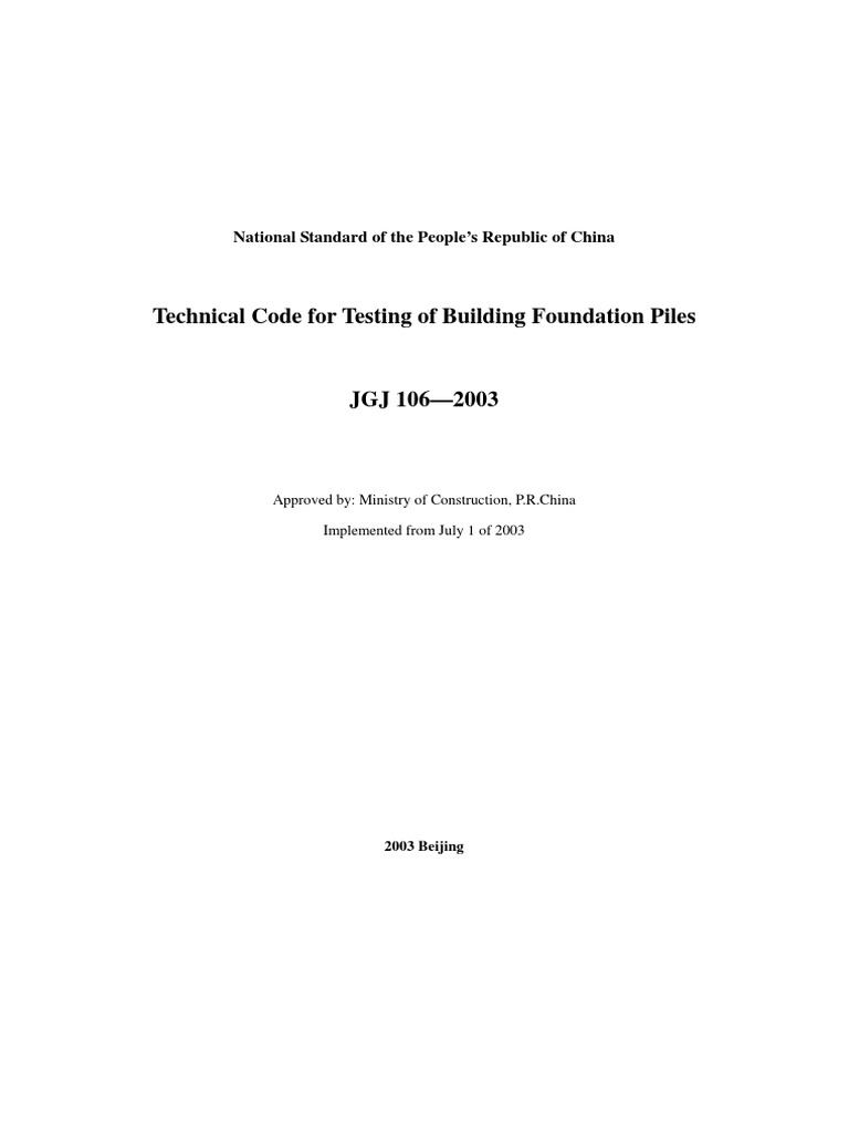 Technical Code For Testing of Building Foundation Piles | PDF | Deep ...