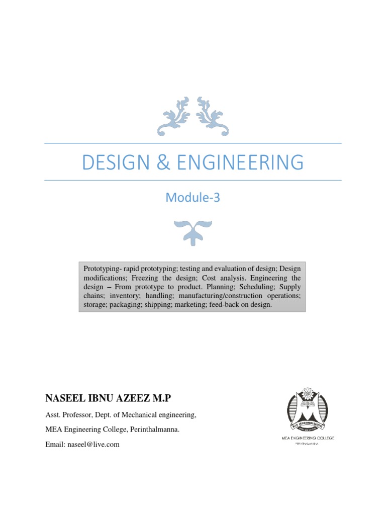 Design Engineering and Prototyping Insights | PDF | Inventory | Supply ...