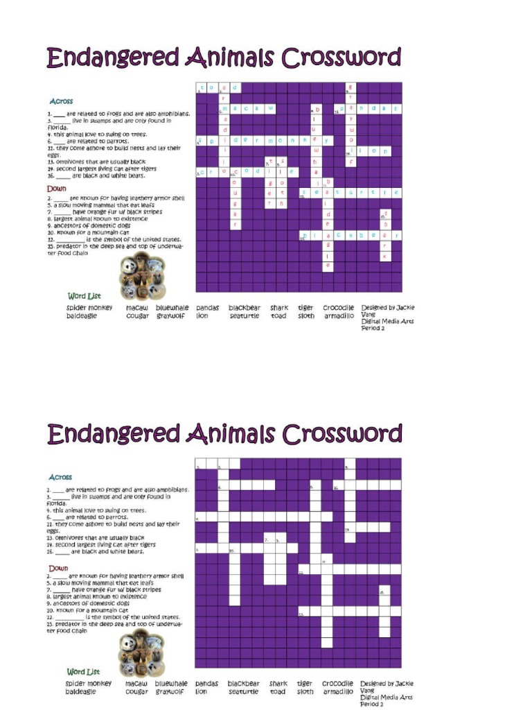 Endangered Species Crossword | PDF