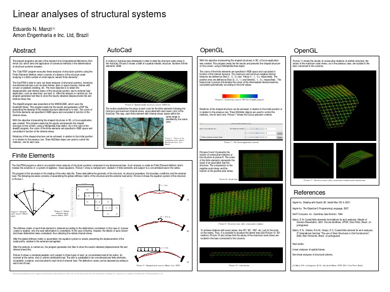 Linear Analyses of Structural Systems: Opengl Opengl Autocad | PDF ...