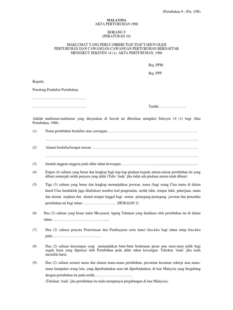 Borang 9 | PDF