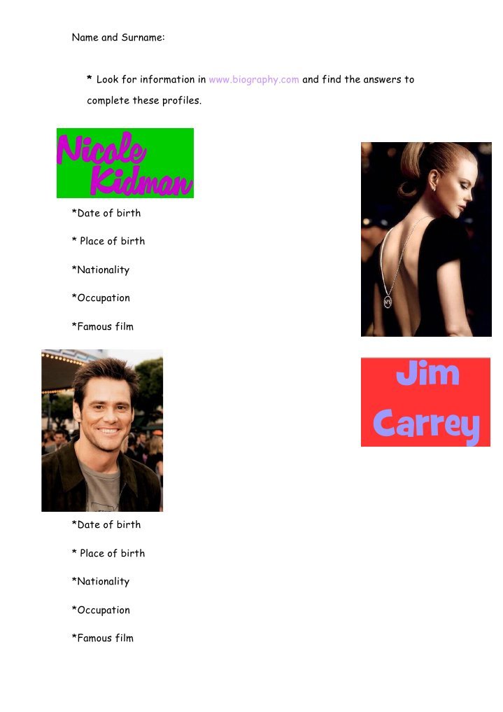 Celebrity Profiles: Birthplace, Nationality, Occupation, and Notable ...