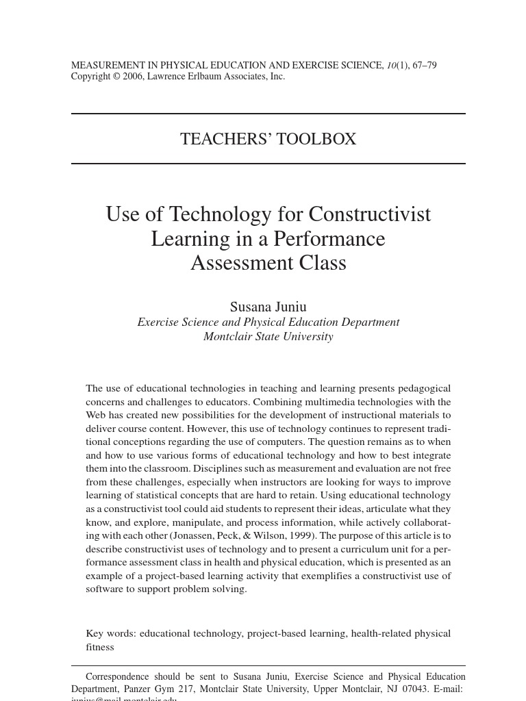 Use Of Technology For Constructivist Pdf Educational Technology