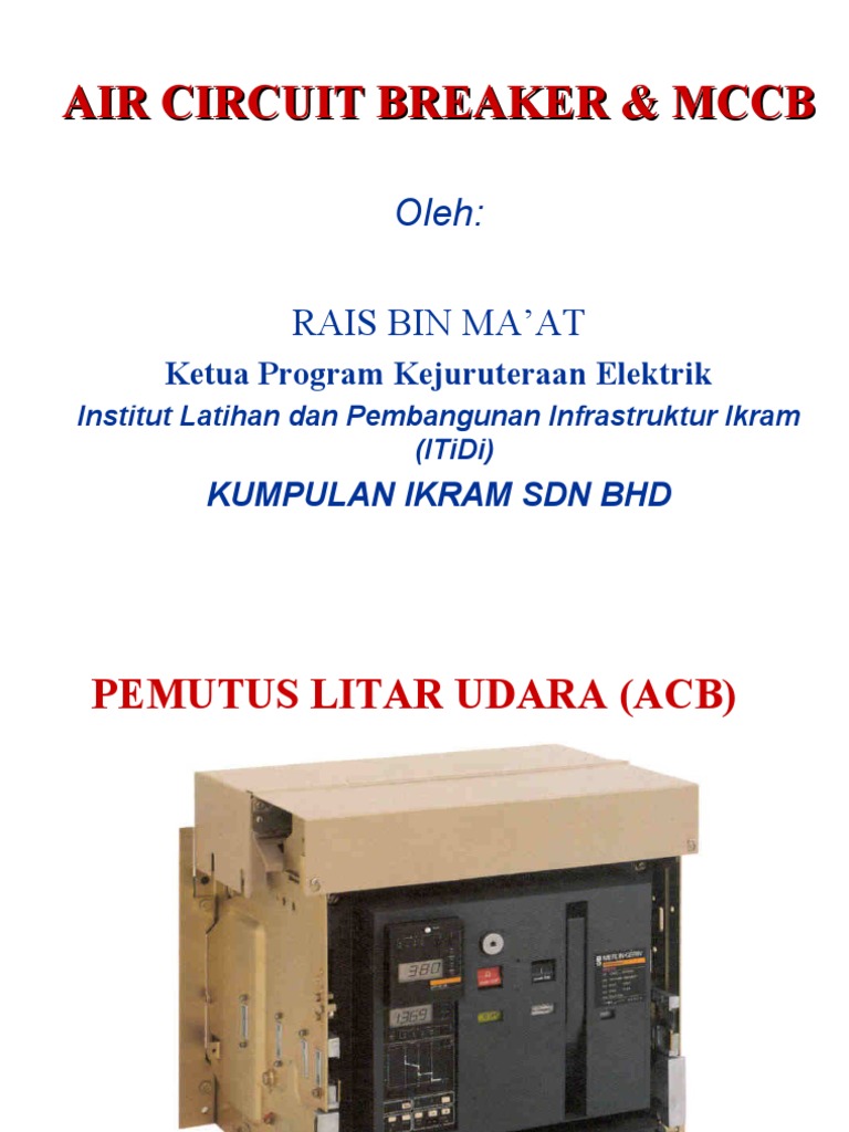 Air Circuit Breaker & MCCB | PDF