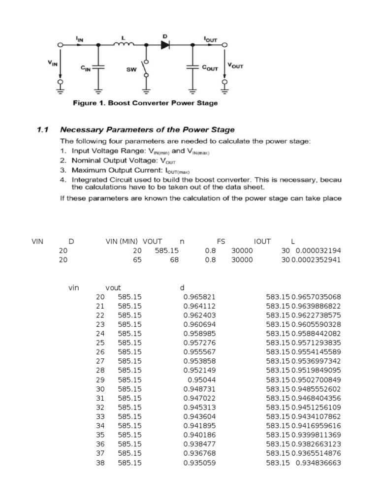 Calculation of Boost Converter | PDF | Technology & Engineering