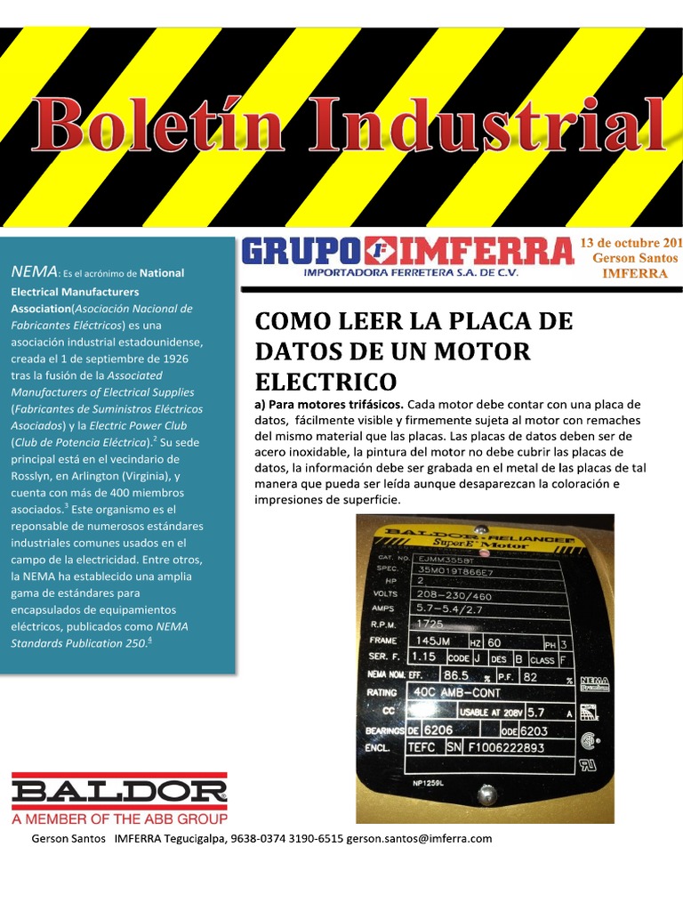 Como Leer La Placa de Un Motor | PDF